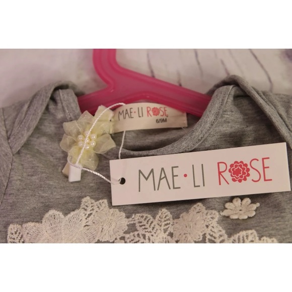Mae Li Rose | Matching Sets | Mae Li Rose Baby Girl Gray Lace Outfit ...